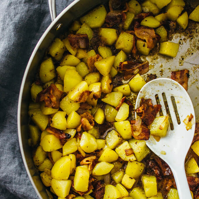 German Potato Salad with Bacon - Savory Tooth
