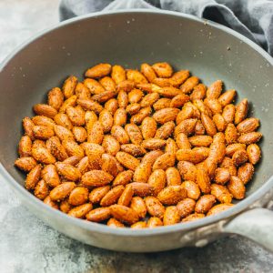 Spicy Smoky Garlic Almonds - Savory Tooth