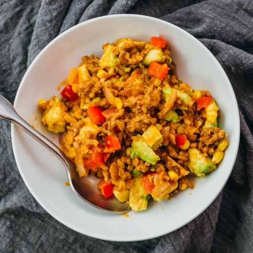 Southwest Ground Beef & Rice Skillet - Savory Tooth